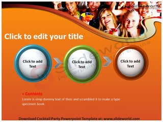 Cocktail Party Powerpoint Template | PPT