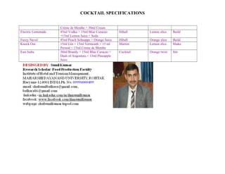 Cocktail specifications | DOC | Bars & Restaurants | Attractions