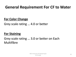 colour fastness to water testing method and general requirements | PPT