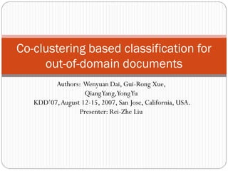 Coclustering Base Classification For Out Of Domain Documents | PDF | Computing | Technology ...