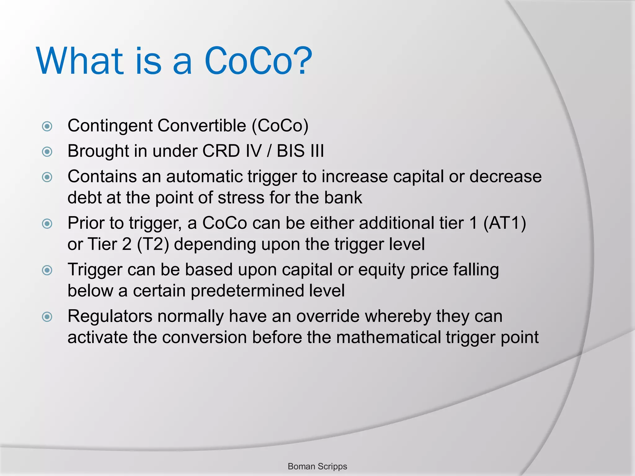 Contingent Convertibles (Coco) | PDF