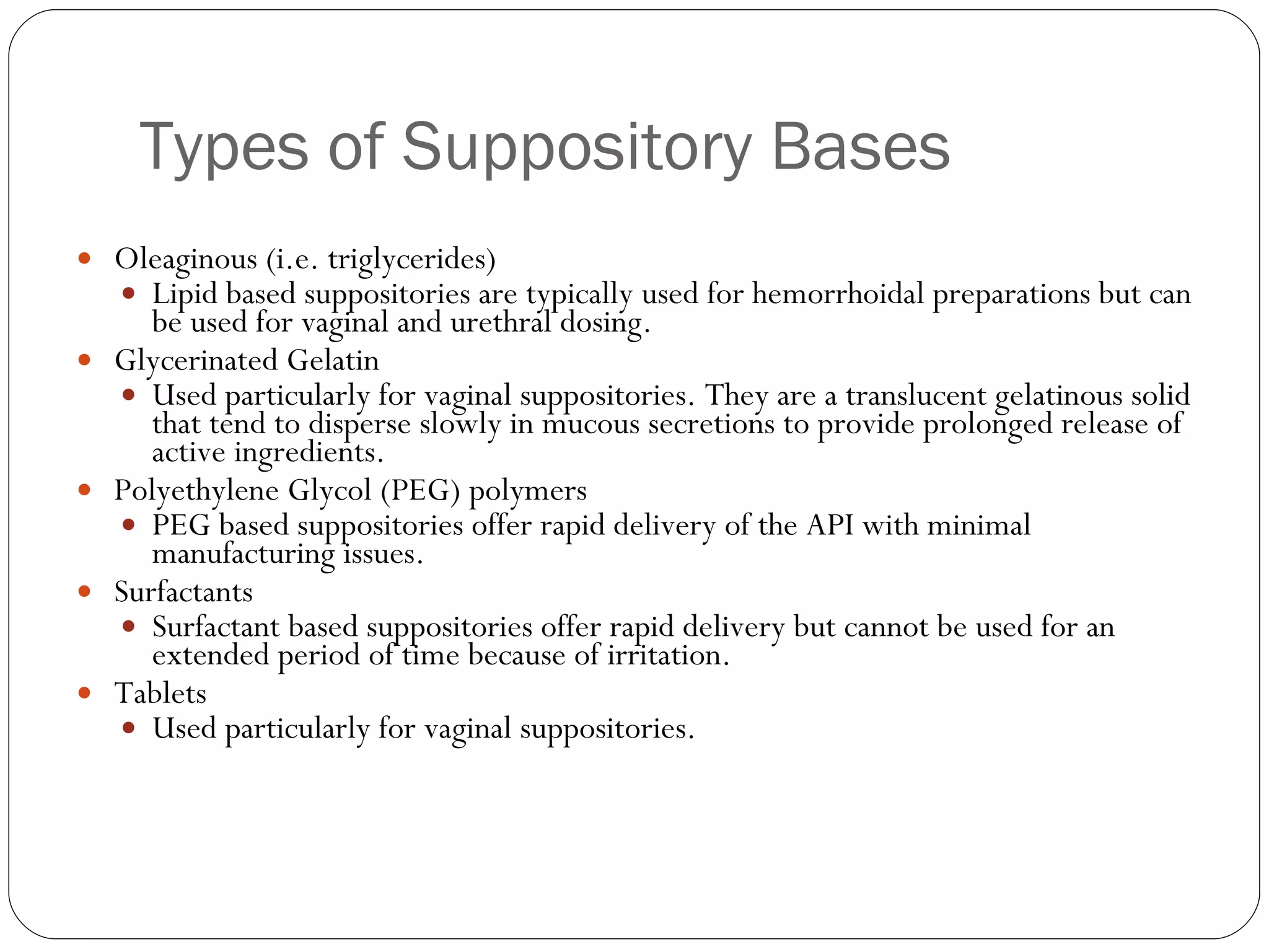 Cocoa butter based suppository formulation | PPT