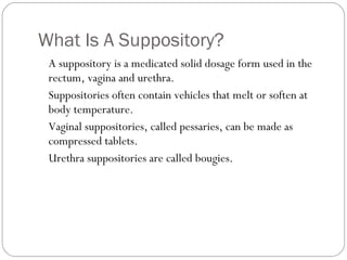 Cocoa butter based suppository formulation | PPT