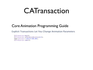 CocoaHeads Paris - CATransaction: What the flush?! | PDF