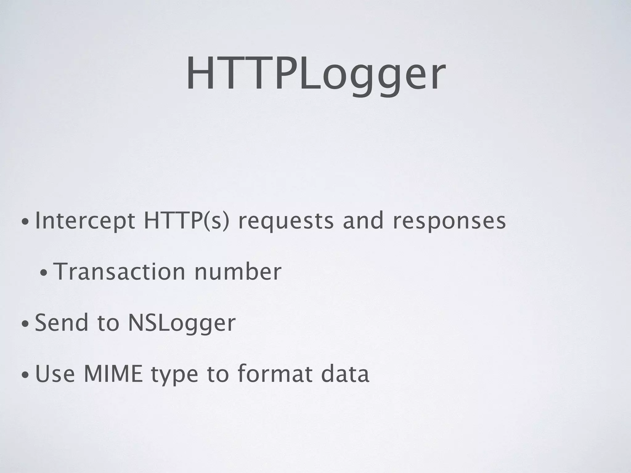 NSLogger network logging extension | PPT