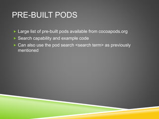 Cocoapods | PPT | Free Download