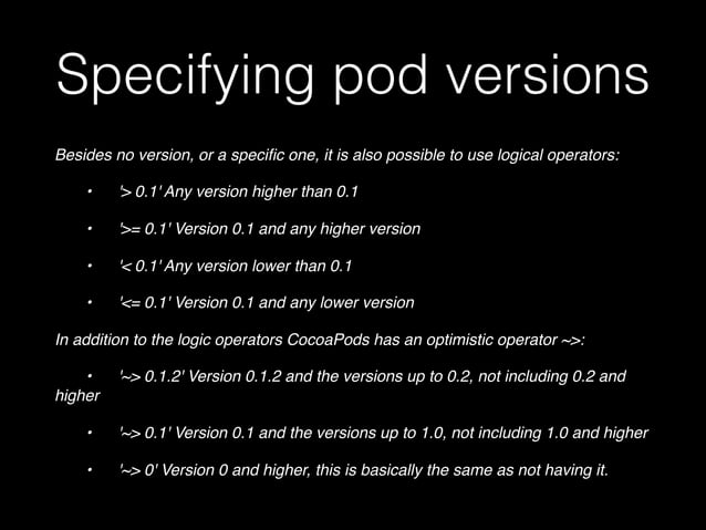 CocoaPods Basic Usage | PPT