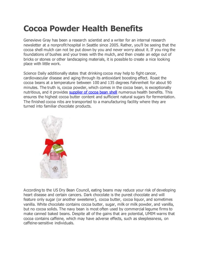 Cocoa powder health benefits | DOCX