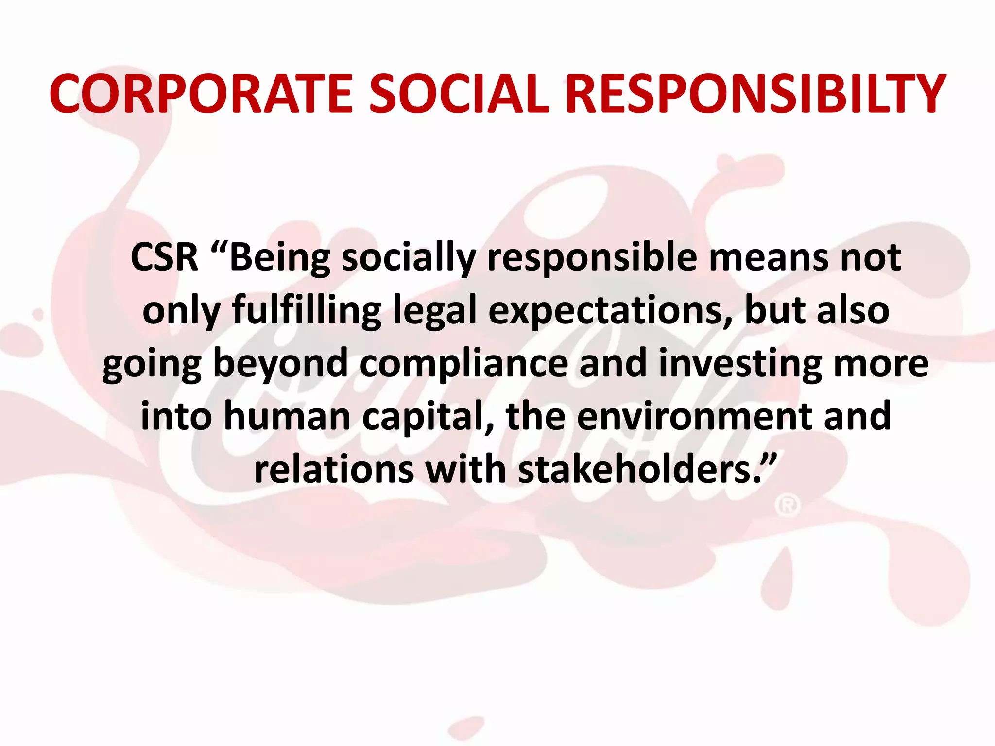 Coco Cola CSR | PPTX