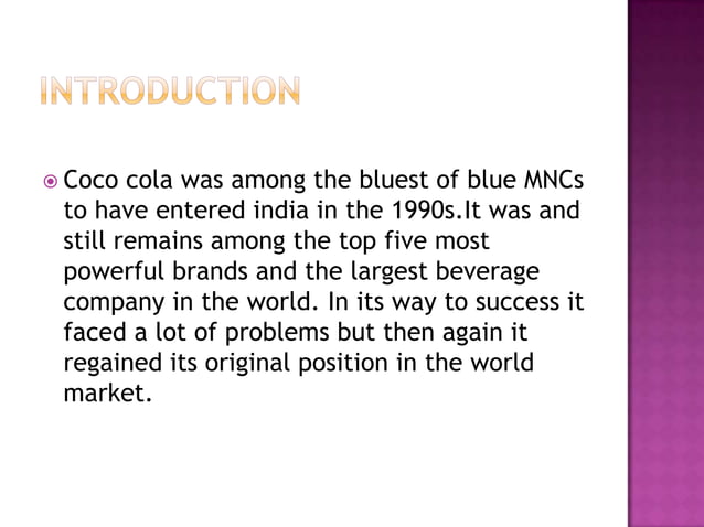 Coco cola case study | PPTX
