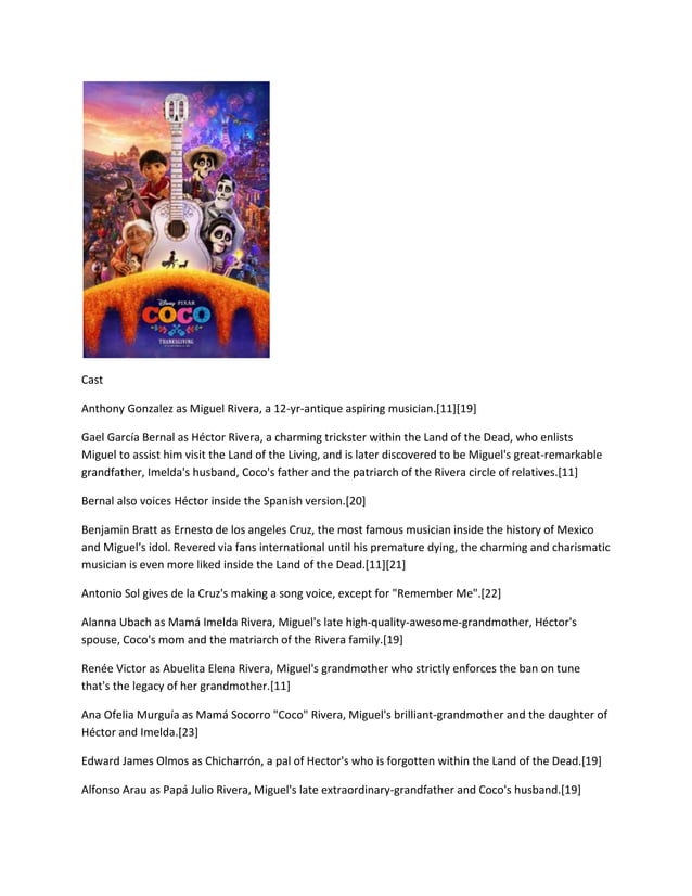 Coco Movie 2017 Full cast | PDF
