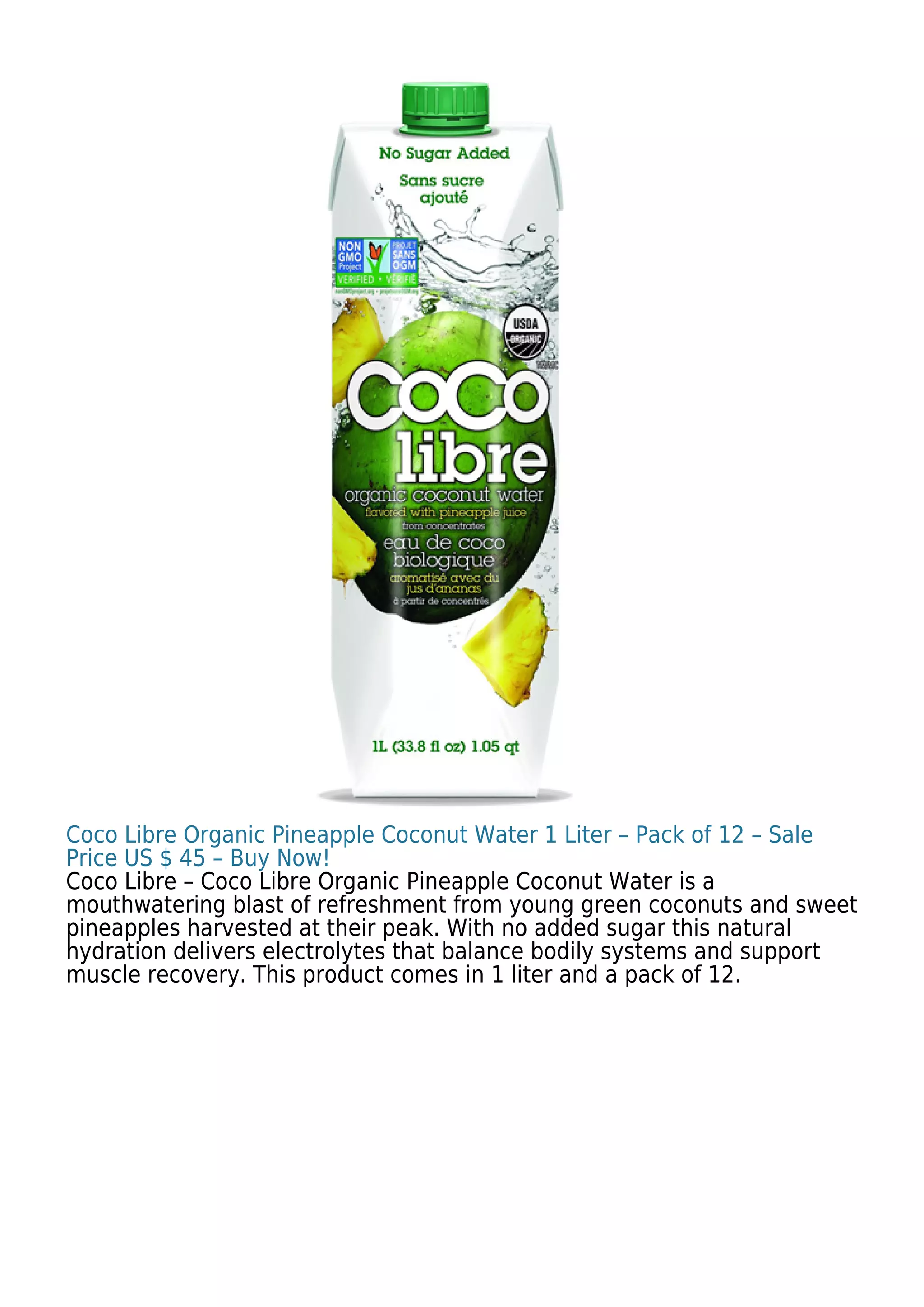 Coco Libre Original Coconut Water | PDF