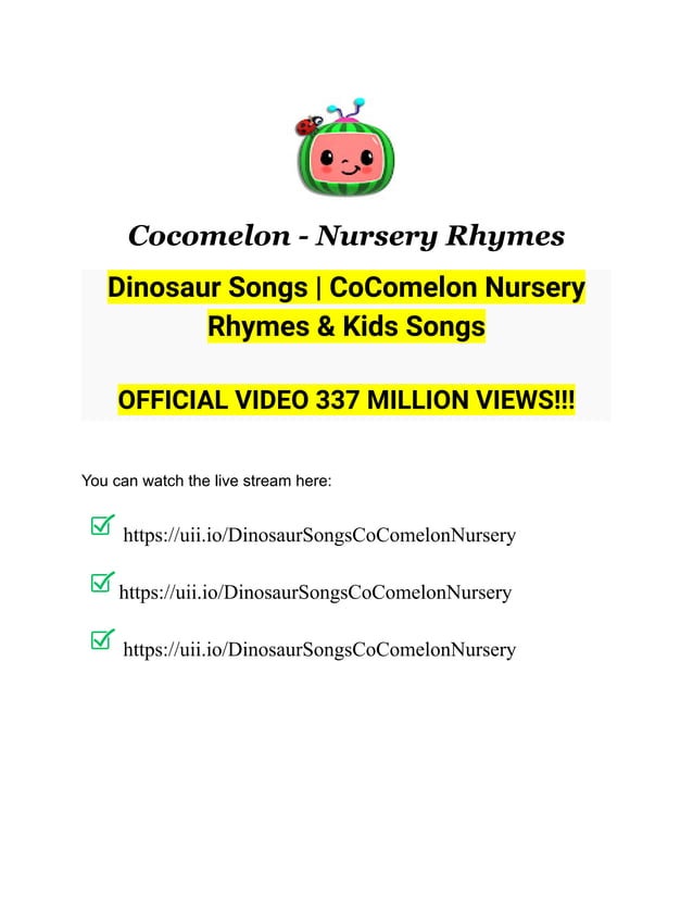 Cocomelon nursery rhymes | PDF