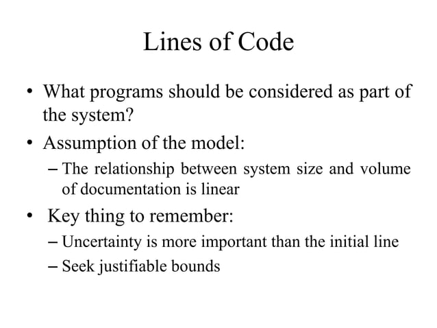 Algorithmic Software Cost Modeling Ppt 