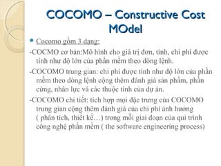 Cocomo – constructive cost model | PPT