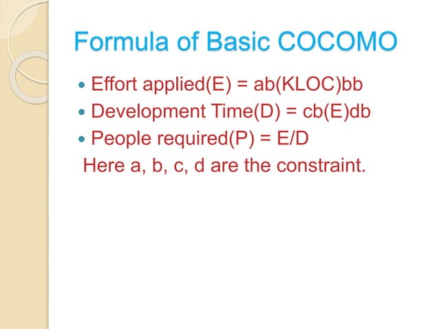 Cocomo ( cot constrictive model) and capability maturity model | PPTX | Computer Software and ...