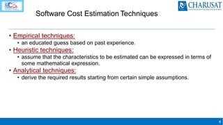 COCOMO FP COST ESTIMATION TECHNIQUES:NUMERIC | PPTX