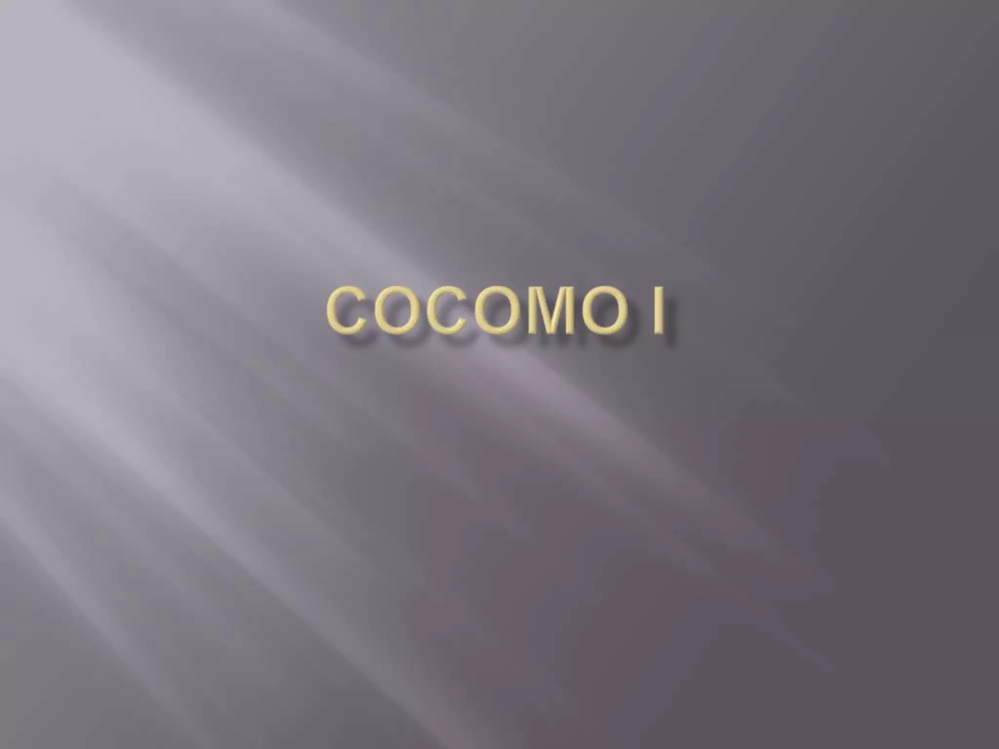 software project management Cocomo model | PPTX