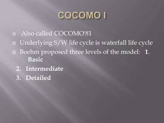 software project management Cocomo model | PPTX