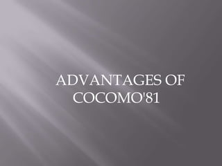 software project management Cocomo model | PPTX