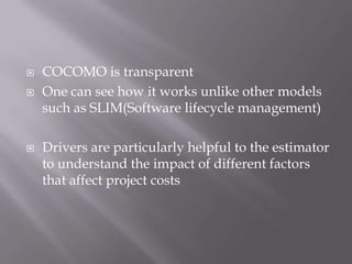 software project management Cocomo model | PPTX