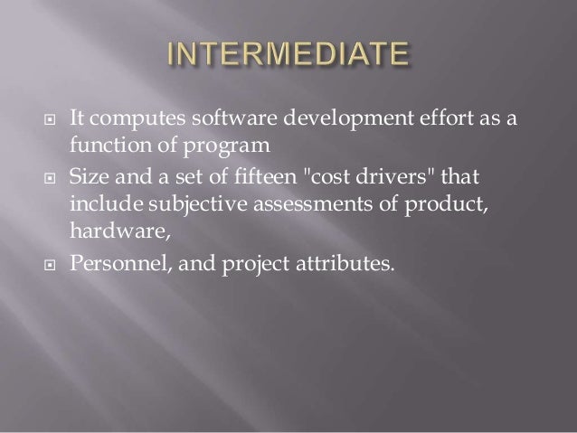 Cocomo model in software project management - learninginput