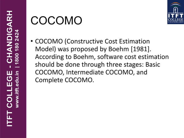 ITFT - Cocomo model | PDF | Computer Software and Applications | Computing