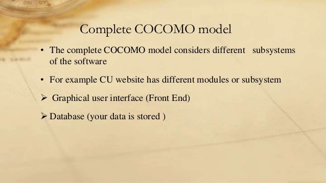 Cocomo model survey - subtitleprint