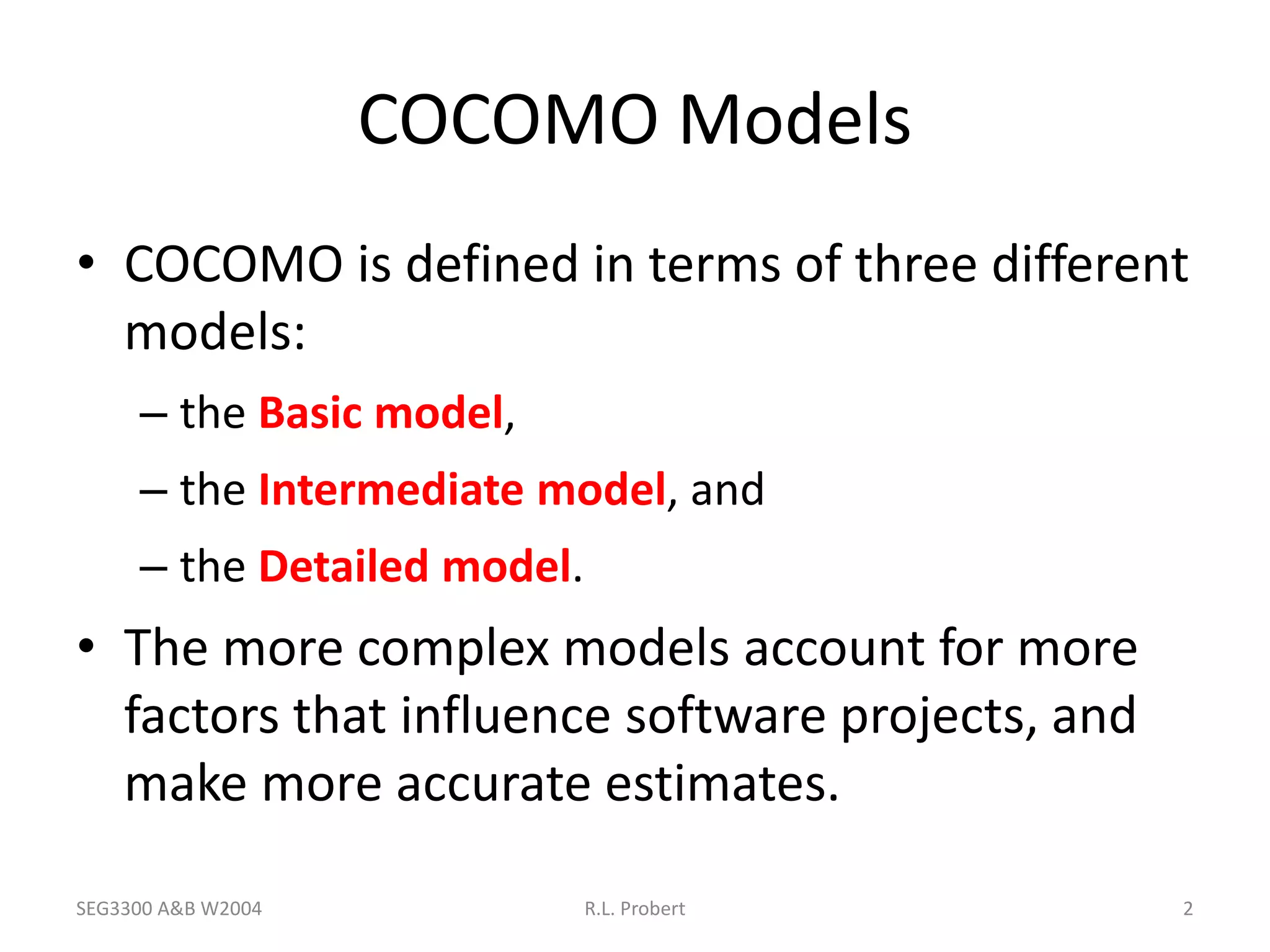 Cocomo model | PPTX
