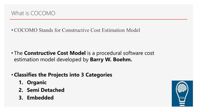COCOMO model | How to calculate effort, staffing and Duration of Project | PPTX | Technology ...
