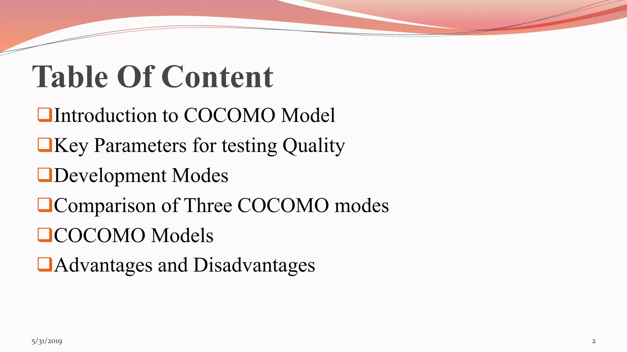 COCOMO model | PPTX