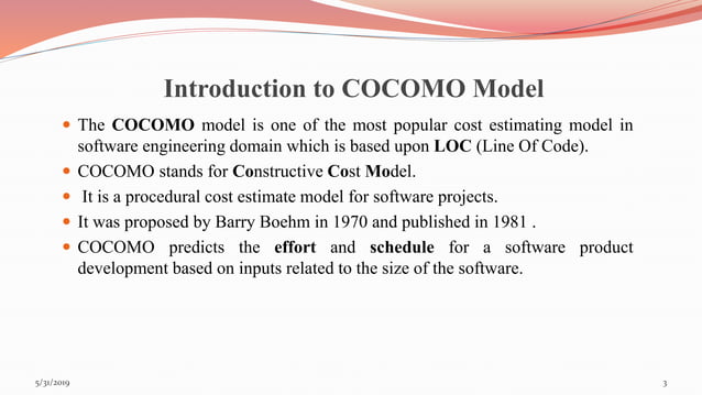 COCOMO model | PPTX | Web Development | Internet