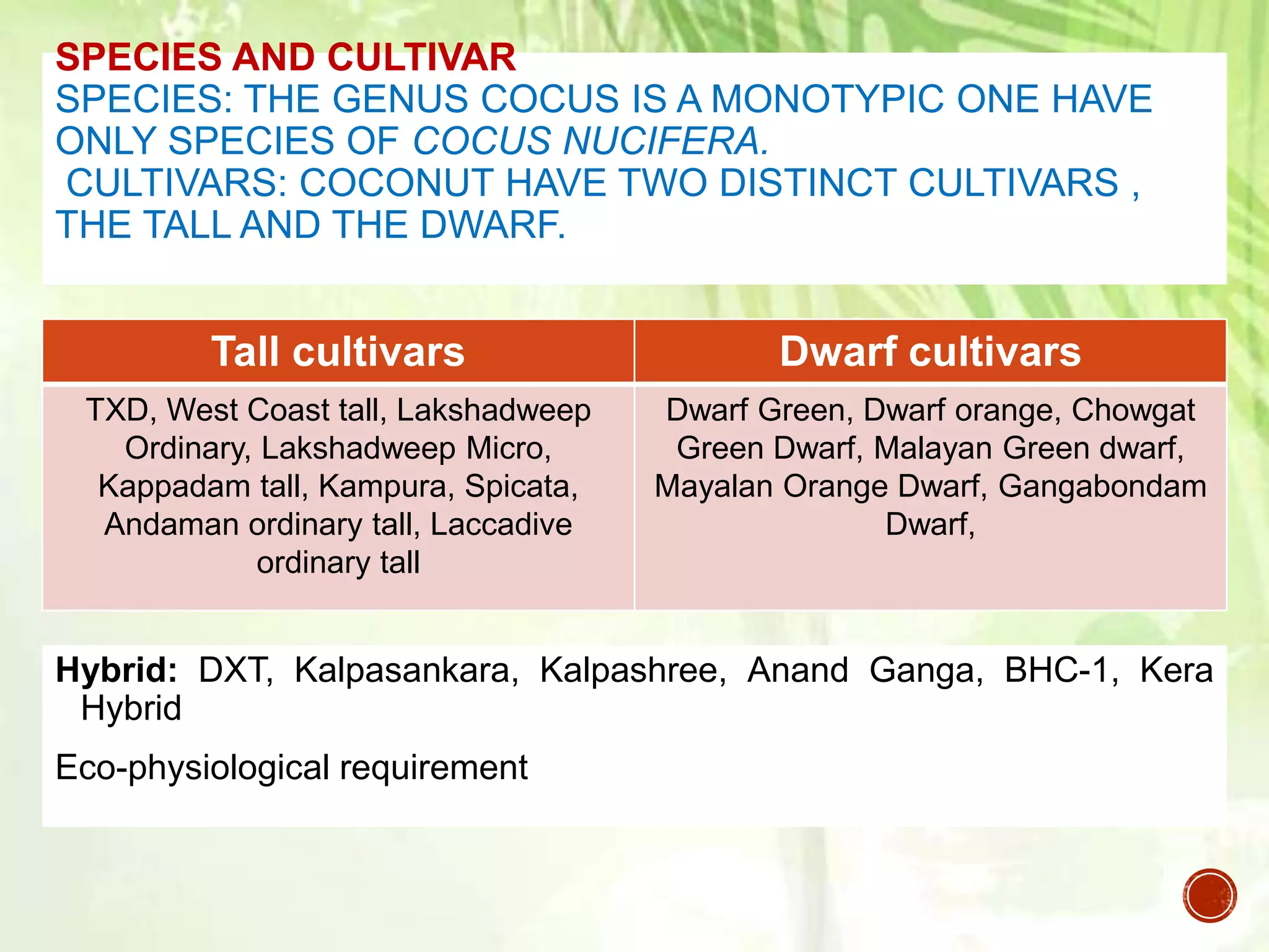 CULTIVATION PRACTICES OF COCONUT | PPTX