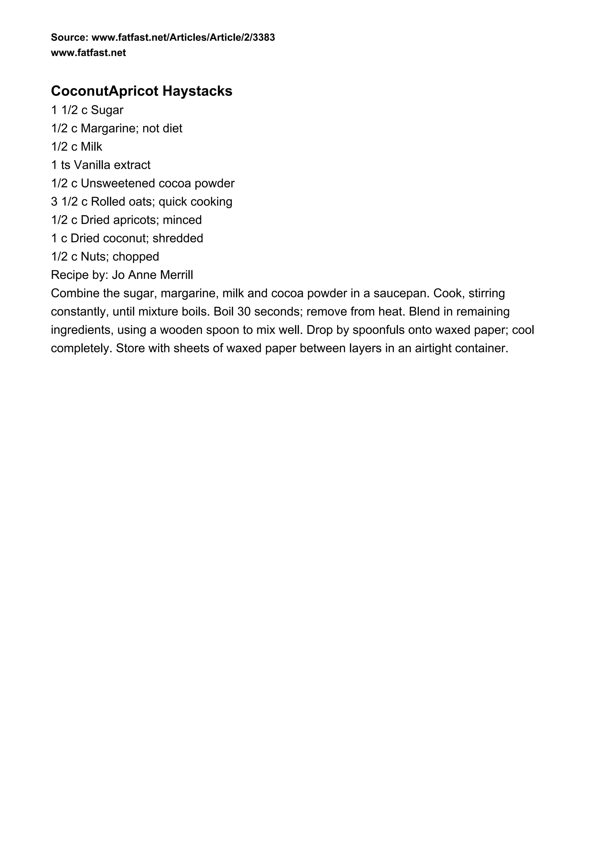 Coconut apricot haystacks | PDF