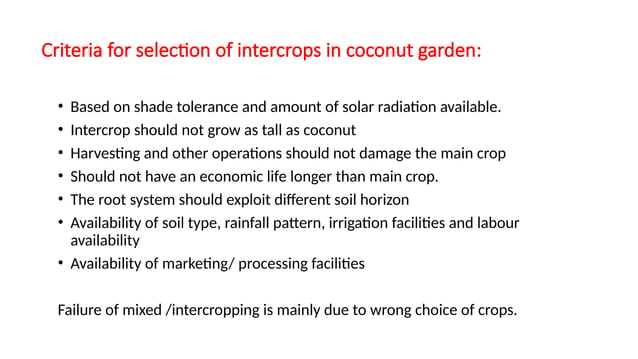 Coconut based croppping systems of Kerala notes.pptx | Agriculture ...