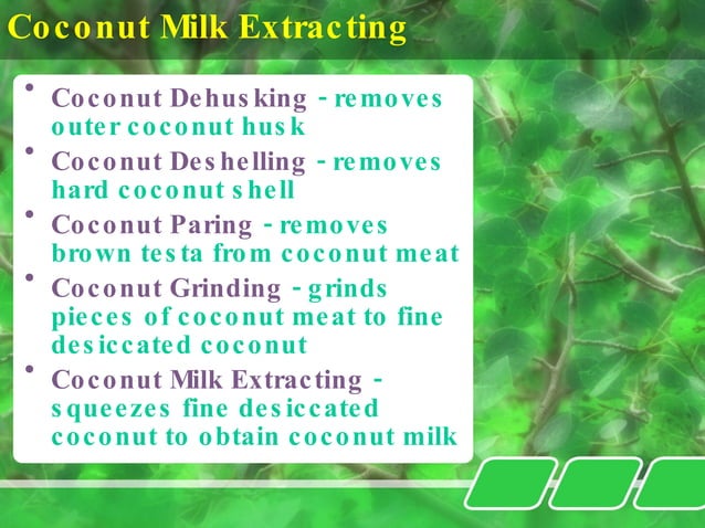 Coconut Milk Extracting | PPT