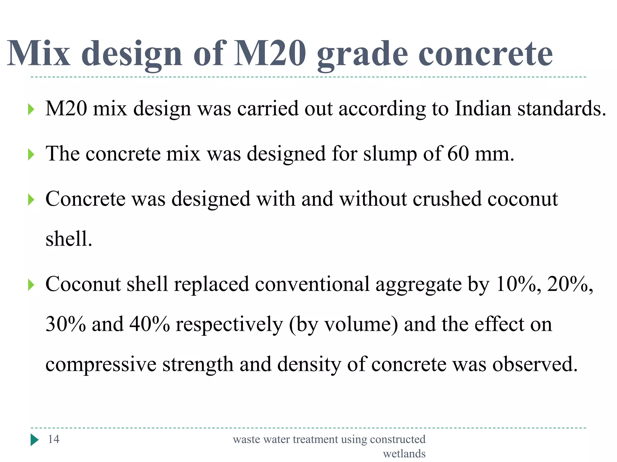 Coconut shell as coarse aggregate in the concrete | PPTX