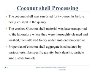 Coconut shell as coarse aggregate in the concrete | PPTX