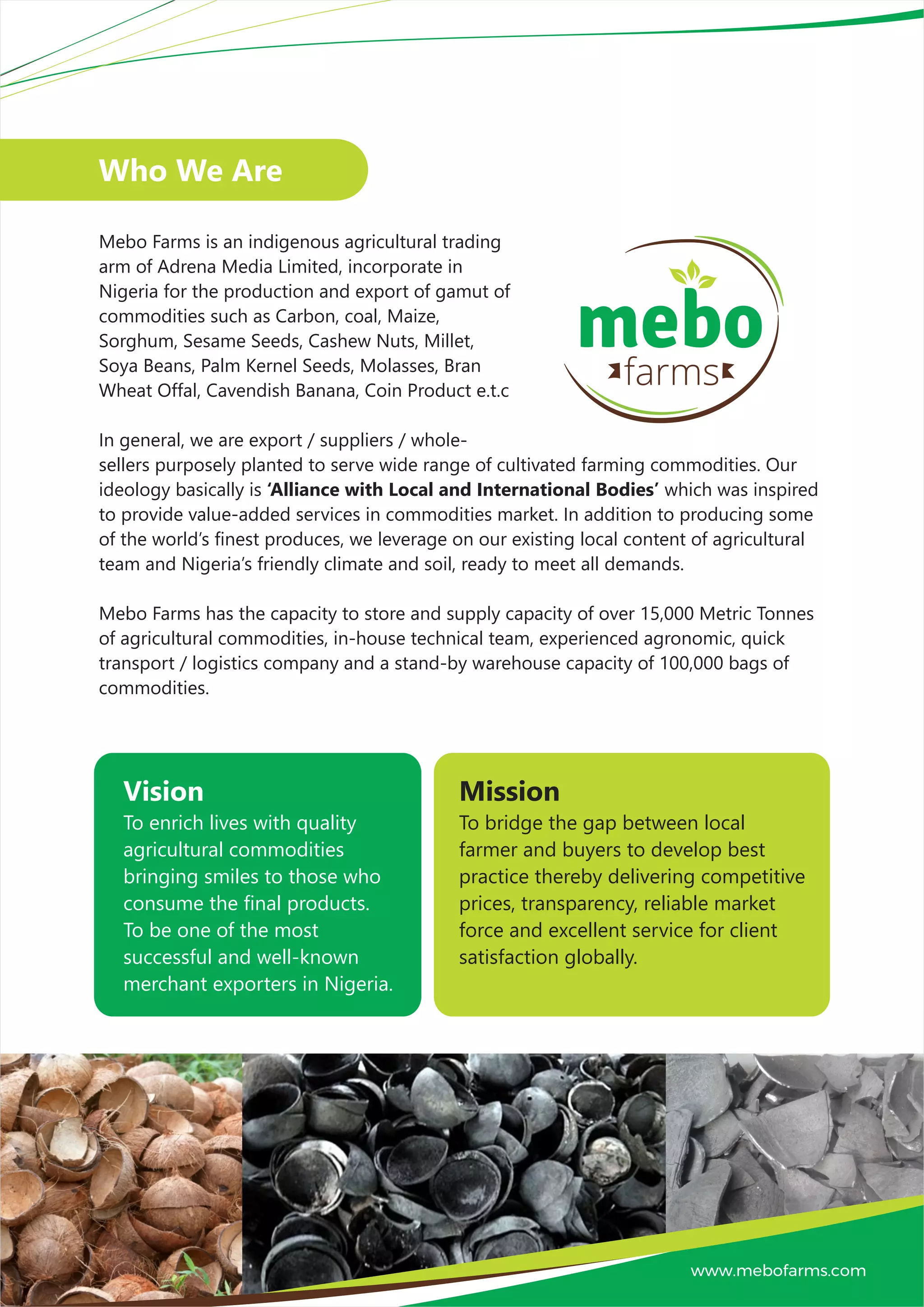Coconut shell charcoal mebo farms commodities | PDF