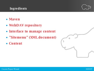 Cocoon Project Wizard | PPT