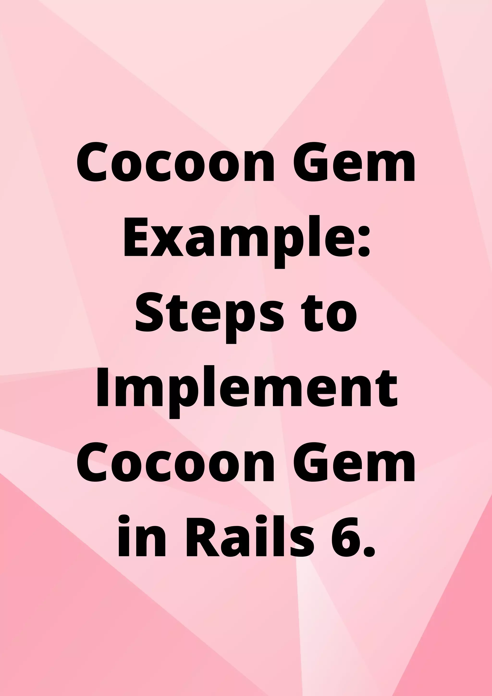 Cocoon gem example | PDF