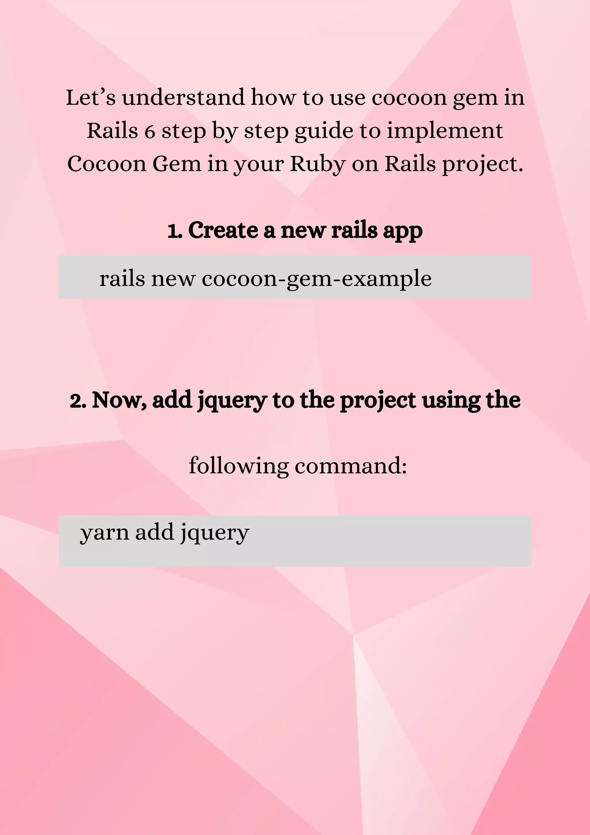 Cocoon gem example | PDF