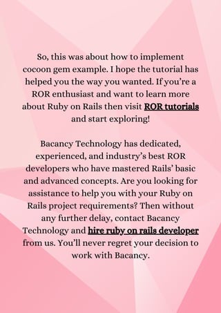 Cocoon gem example | PDF