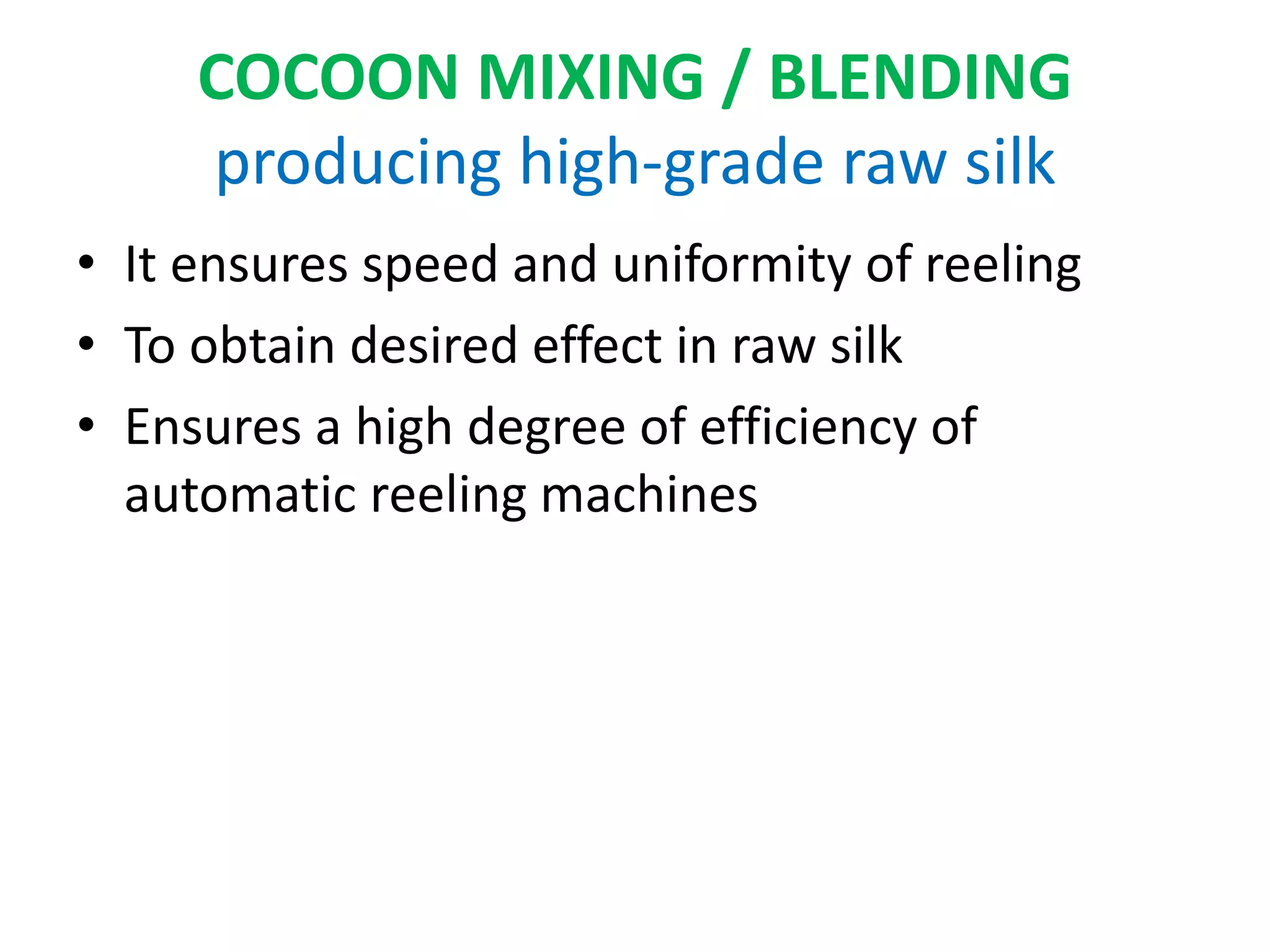 Cocoon harvesting and processing | PPTX