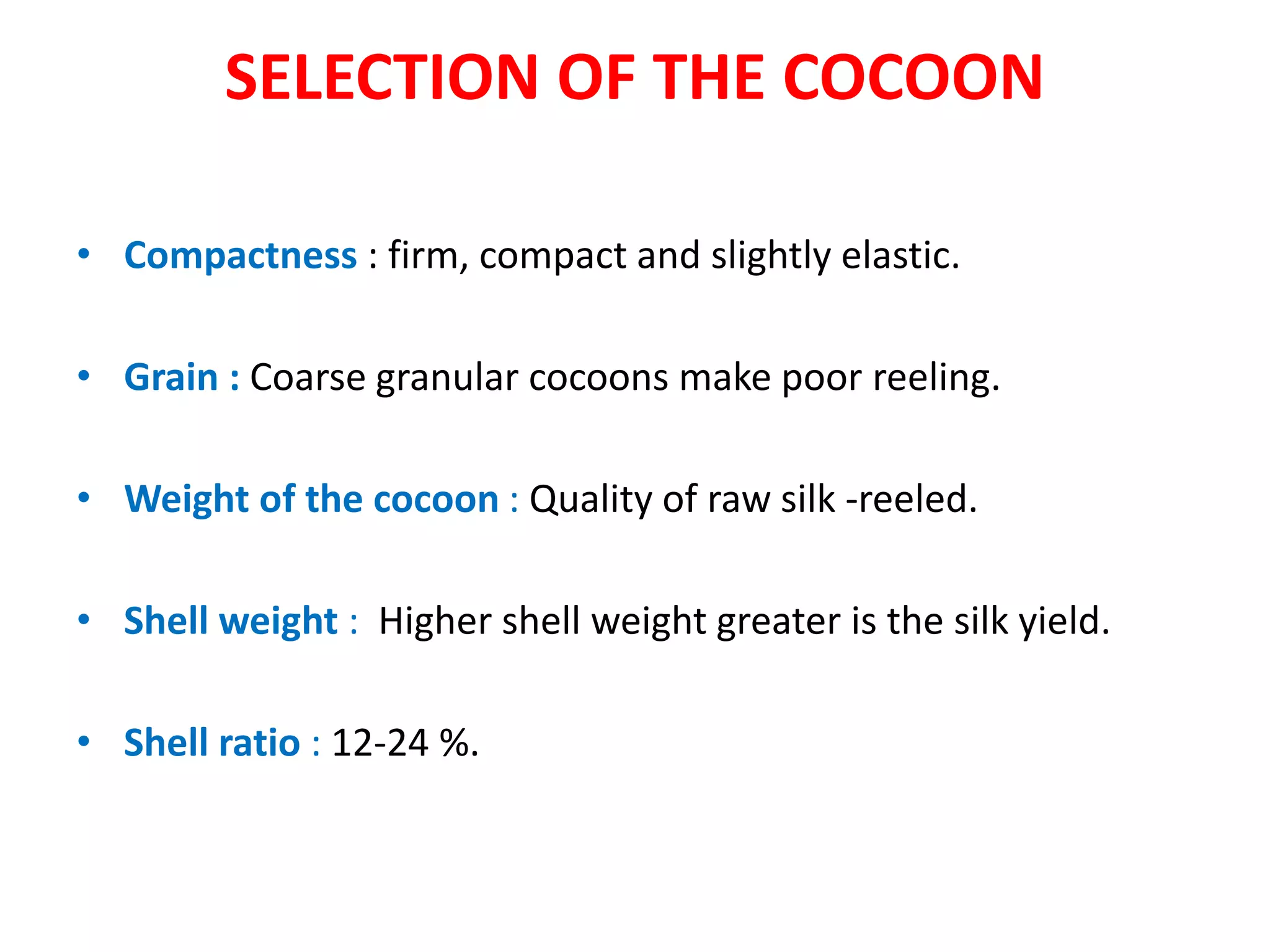 Cocoon harvesting and processing | PPTX