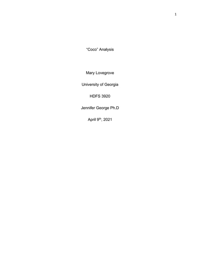 Coco analysis paper | PDF | Music | Entertainment