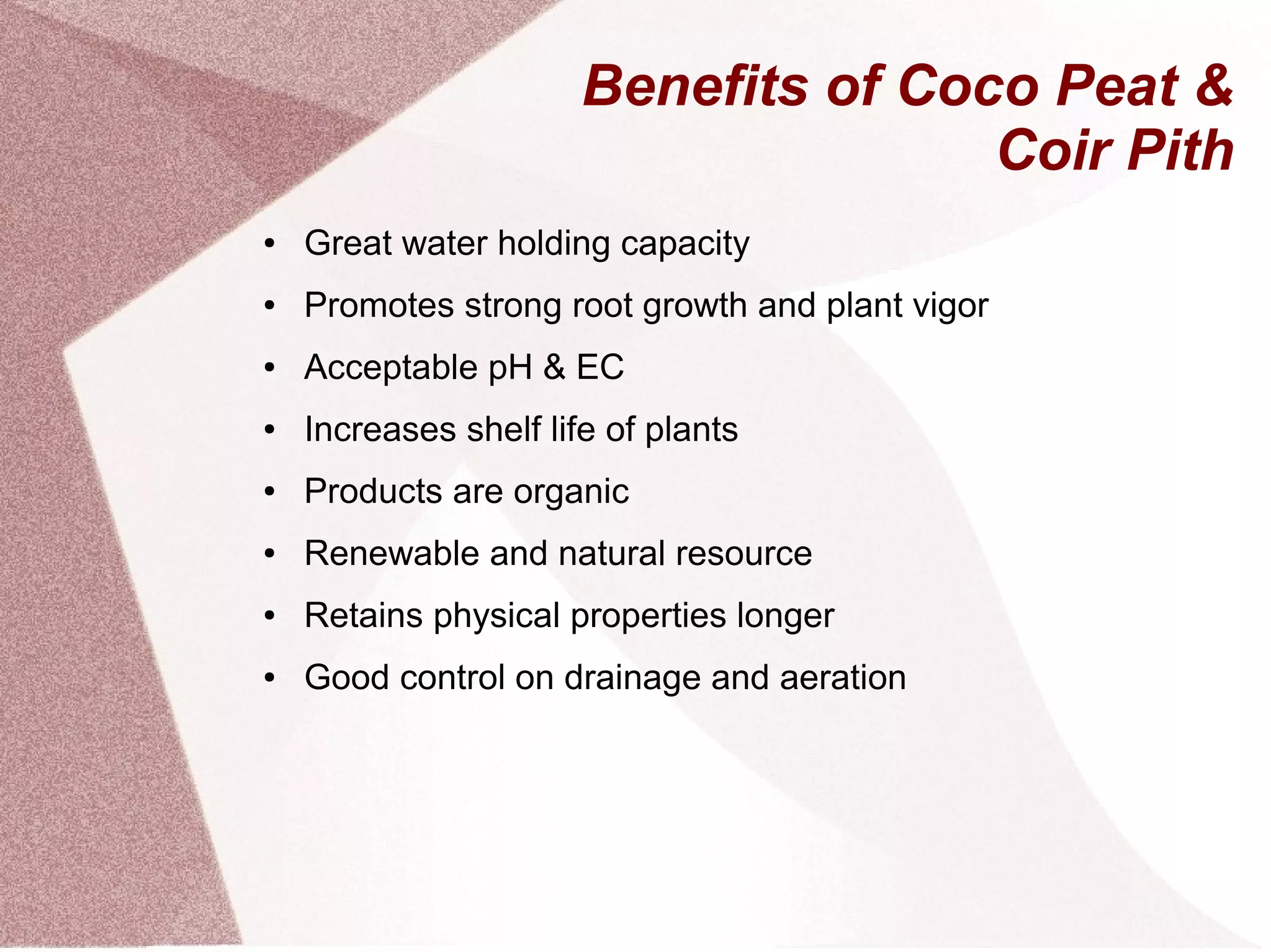 About Coco Peat & Coir Pith | ODP