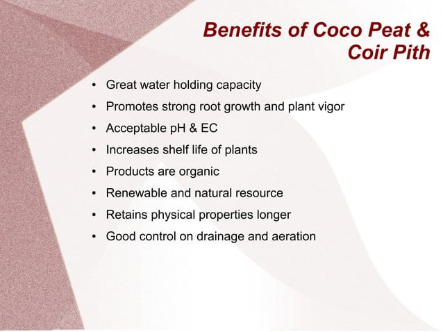 About Coco Peat & Coir Pith | ODP | Agriculture | Industries