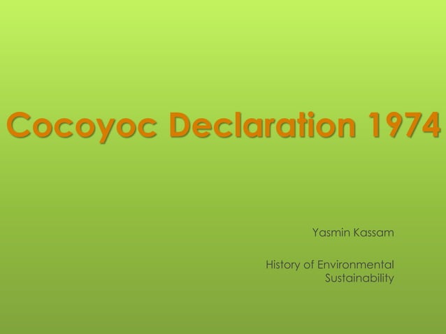 Cocoyoc Declaration 1974 | PPT