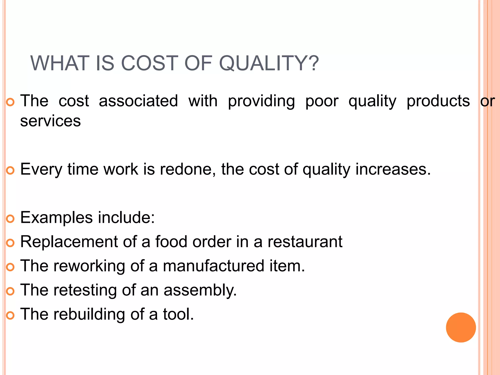 Cost of QUALITY [QM] | PPTX